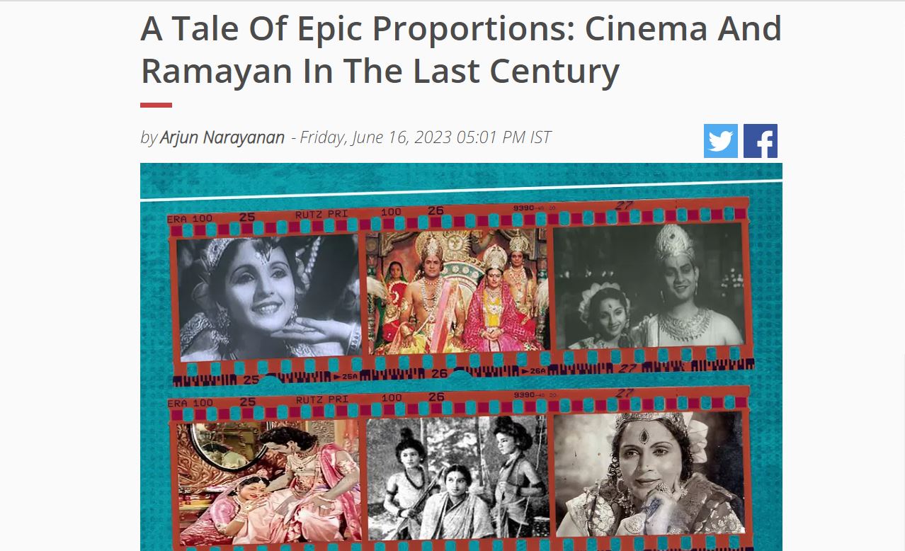 A tale of epic proportions: Cinema and Ramayan in the last century ...