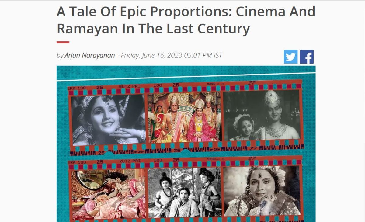 A tale of epic proportions: Cinema and Ramayan in the last century ...